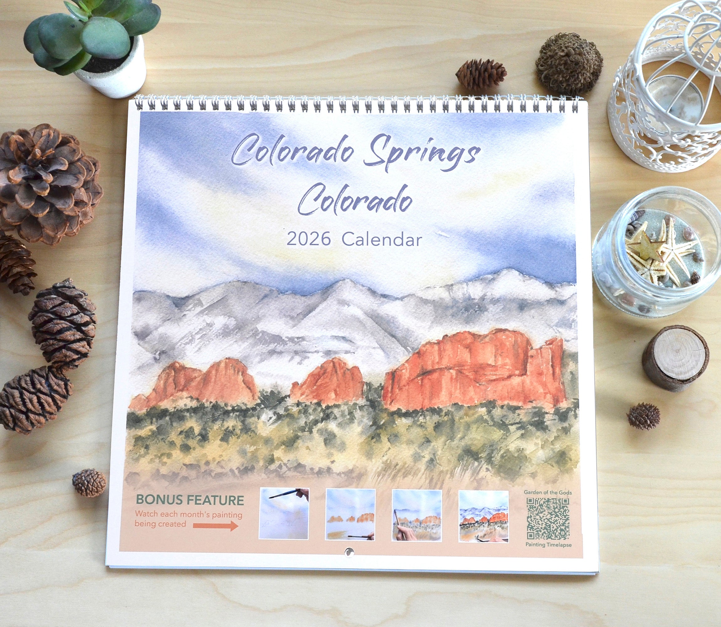 2026 Colorado Springs Landscape Watercolor Wall Calendar 12"x12 ...